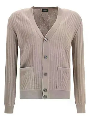 Brioni Ribbed Knit Cardigan