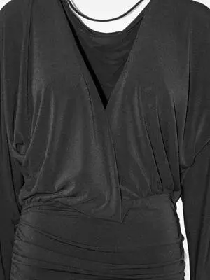 Andamane Draped V-neck Mini Dress