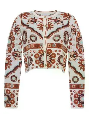 Cara Cara Ila Floral-pattern Button Cardigan - White