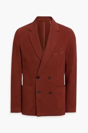 Officine Générale Doublebreasted Cottonblend Twill Blazer - Brick