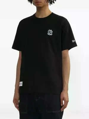 New Era Logo-patch Cotton T-shirt - Black