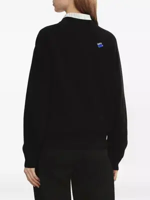 ADER ERROR Buttoned Cardigan With Logo Plaque - Black