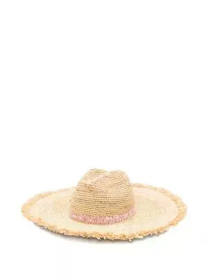 Borsalino Fringed Straw Hat - Neutrals