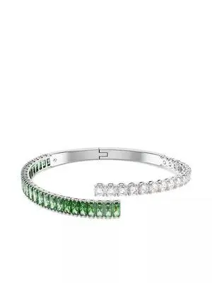 SWAROVSKI Matrix Emerald-stone And White-stone Bracelet - Silver