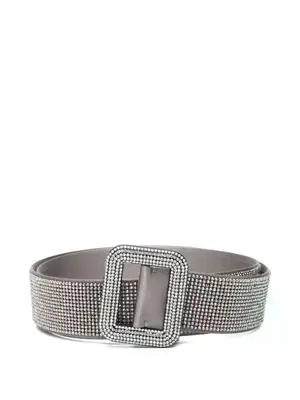 Benedetta Bruzziches Crystal-embellished Buckle Belt - Silver