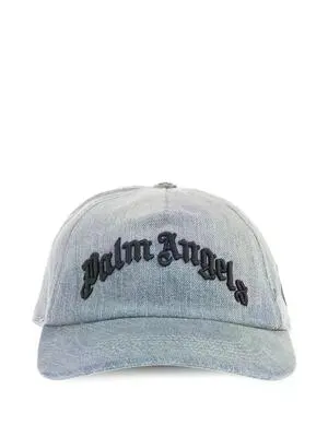 Palm Angels Logo-embroidered Denim Cap - Blue