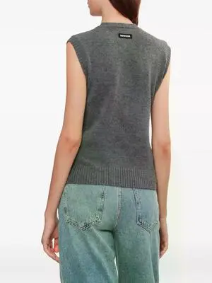 MSGM Diamond-pattern Sleeveless Top - Grey