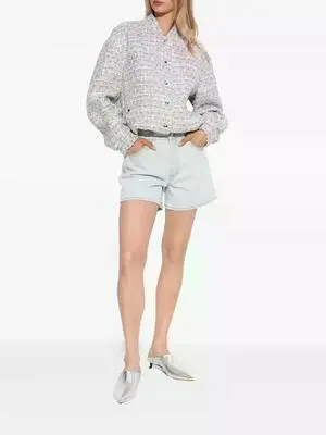 JIL SANDER Metallic Leather Mules - Silver