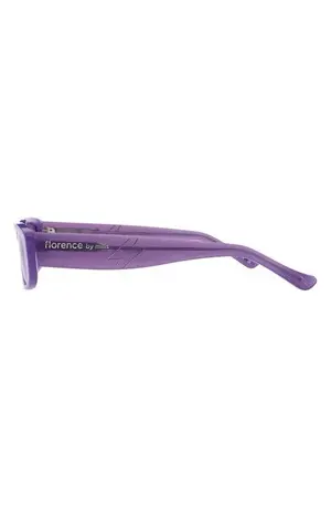 FLORENCE BY MILLS 53mm Rectangular Sunglasses - Pearlised Purple