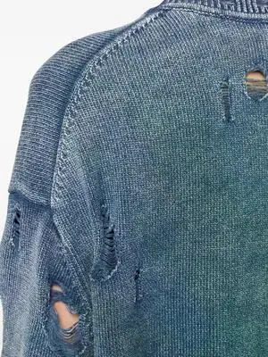 KAMIYA Eagle Graphic Distressed Knit Sweater