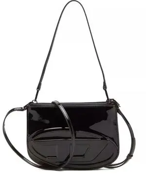 DIESEL® 1dr Twin Patent-leather Shoulder Bag - Black