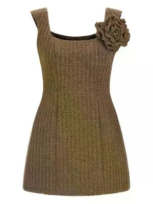 Giuseppe Di Morabito Cable-knit Mini Dress With Flower Detail