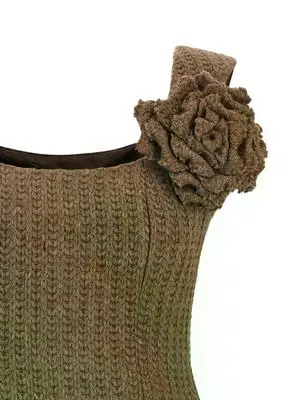 Giuseppe Di Morabito Cable-knit Mini Dress With Flower Detail