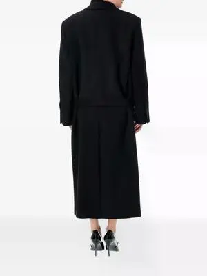 Attico Wool-blend Belted Coat - Black