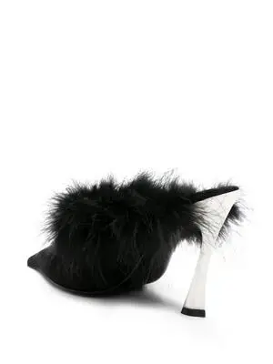 MUGLER 110mm Feather-trim Mules
