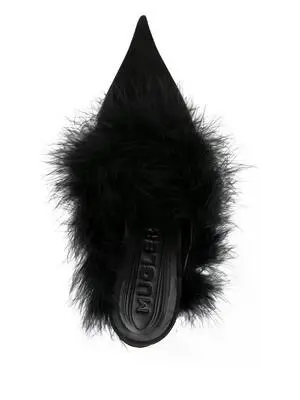 MUGLER 110mm Feather-trim Mules
