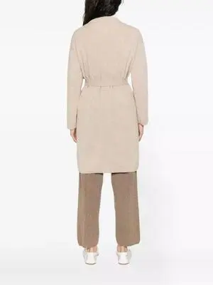 Max Mara Ribbed Belted Cardigan - Neutrals