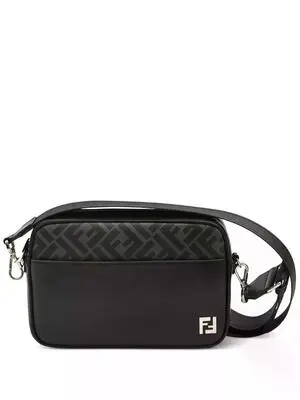 Fendi Leather Messenger Bag - Black