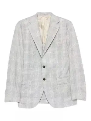 Eleventy Checked Single-breasted Blazer - Grey
