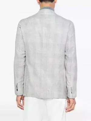 Eleventy Checked Single-breasted Blazer - Grey