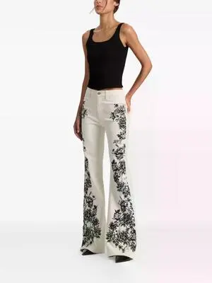 Alice + Olivia Sb Floral-print Flared Trousers