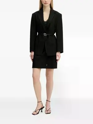 Hugo Padded-shoulder Belted Blazer