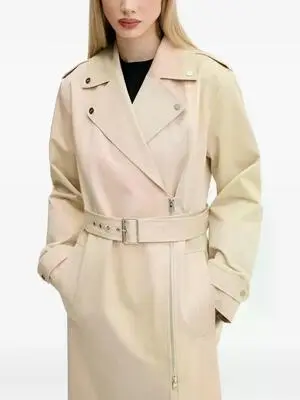 Hugo Belted Zip-front Long Coat