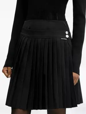 Karl Lagerfeld Pleated Midi Skirt With Button Detail