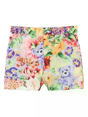 Moschino Floral-teddy Bear Printed Shorts