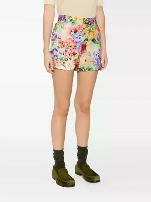 Moschino Floral-teddy Bear Printed Shorts