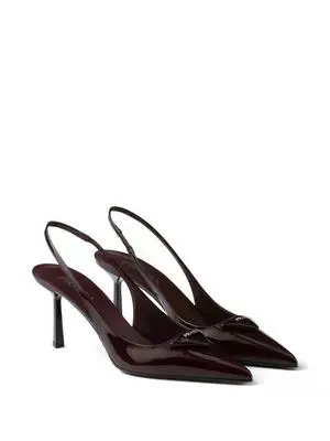 Prada 75mm Pointed Toe Slingback Pumps