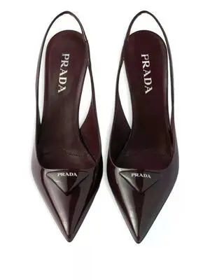 Prada 75mm Pointed Toe Slingback Pumps