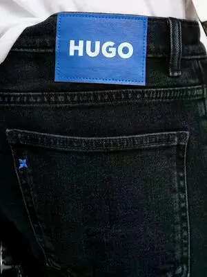 Hugo Five-pocket Jeans With Leather Patch