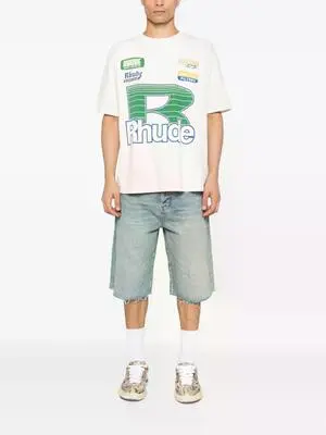 Rhude Graphic-print Logo-detail T-shirt - Neutrals