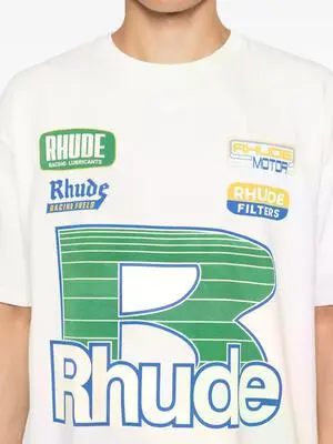 Rhude Graphic-print Logo-detail T-shirt - Neutrals