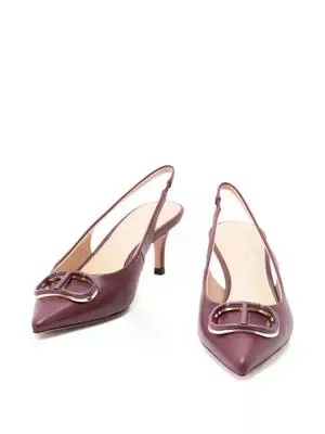 TWINSET 60mm Slingback Leather Pumps