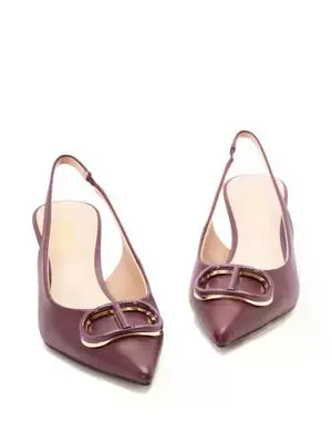 TWINSET 60mm Slingback Leather Pumps