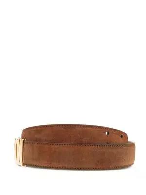 Moschino Logo Plaque Suede Belt