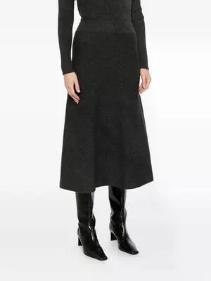 Agnona Knitted A-line Midi Skirt