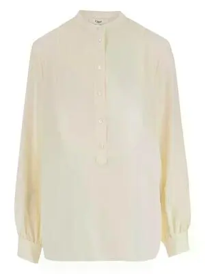 Chloé Mandarin-collar Silk Shirt