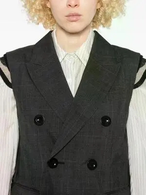 Sacai Glen Checked Double-breasted Vest