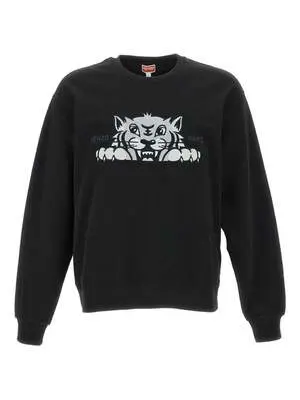 Kenzo Happy Tiger Cotton Sweatshirt - Black