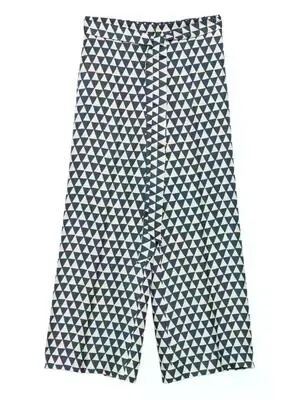 Max Mara Triangle-pattern Silk Trousers
