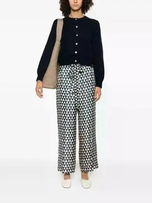 Max Mara Triangle-pattern Silk Trousers