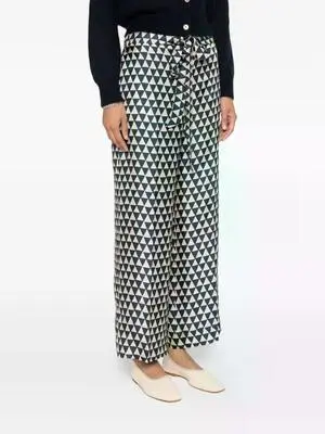 Max Mara Triangle-pattern Silk Trousers