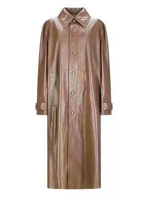 JIL SANDER Buttoned-up Leather Coat