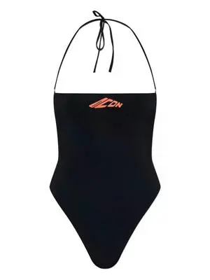 Dsquared2 Logo-print Halterneck Swimsuit - Black