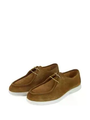 CALCE Lace-up Suede Shoes - Brown