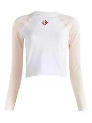 Casablanca Logo-patch Raglan-sleeve Top - _313 White/pink