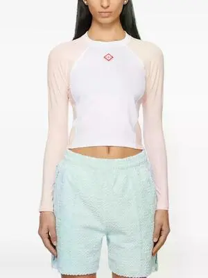 Casablanca Logo-patch Raglan-sleeve Top - _313 White/pink